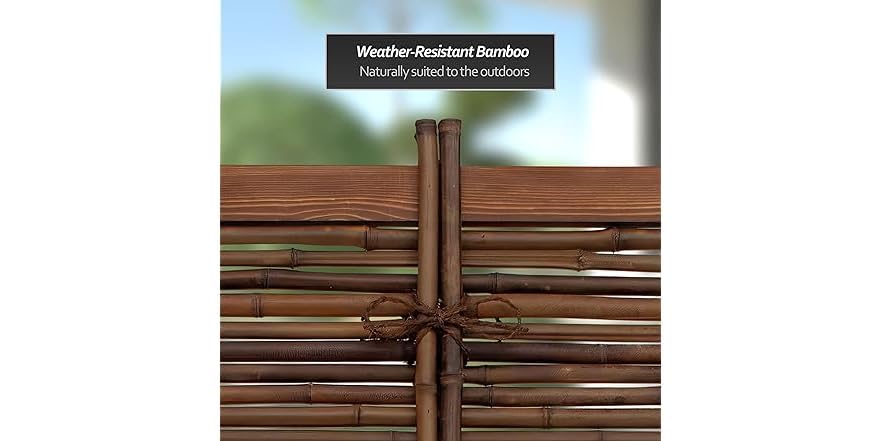 Red Lantern Bamboo Fence Panel 6x3ft
