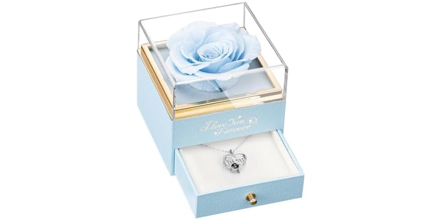 WILDLOVE Preserved Real Light Blue Rose