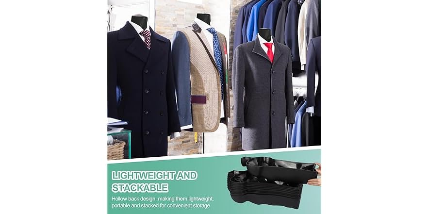 10 Pack Male Mannequin Torso with Stand