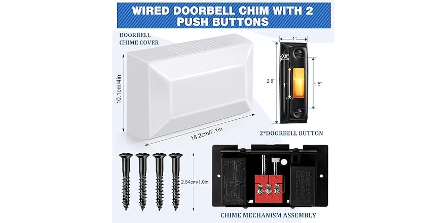 Lighted Wired Doorbell Chime Kit