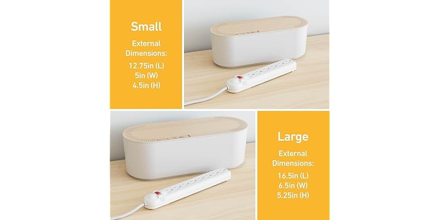 D-Line Cable Box Wood-Lid - Choose Size