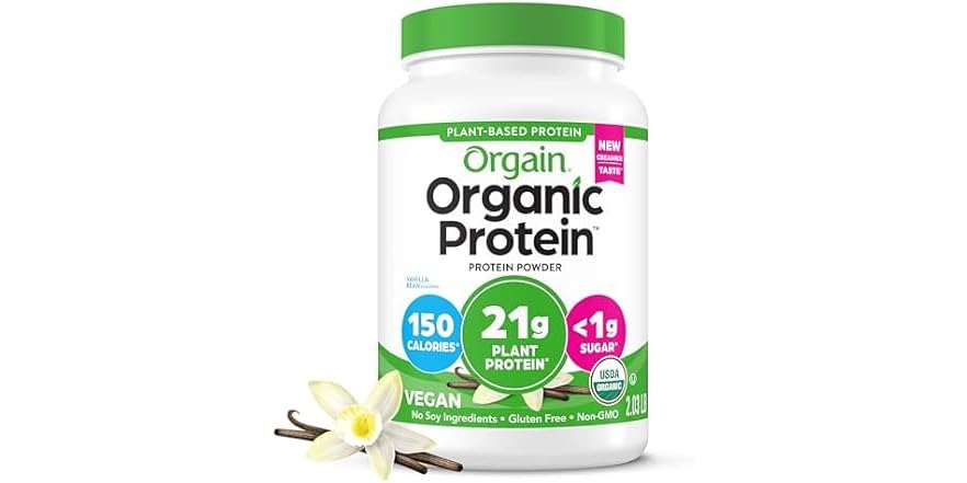 Orgain Organic Vegan Protein Powder Vanilla Bean