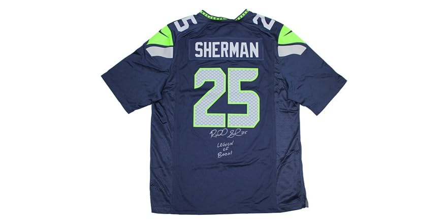 Richard Sherman Signed Blue Jersey