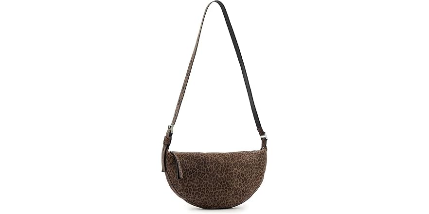 AllSaints Halfmoon Leopard Shoulder Bag
