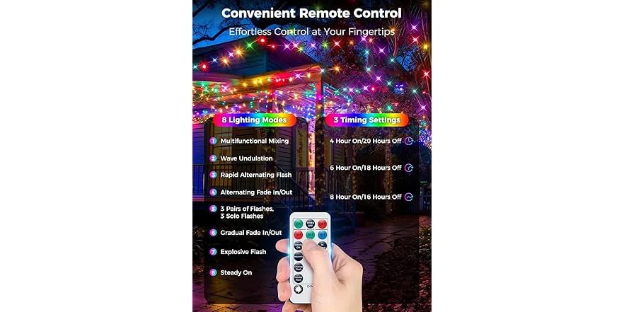Brightever 360FT 1100 LED Christmas Lights with Remote