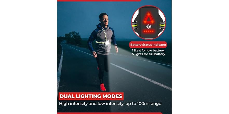 LUMEFIT Running Light with Yellow Reflective Vest