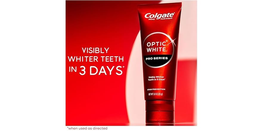 Colgate Optic White Pro Whitening Toothpaste, 8-Count
