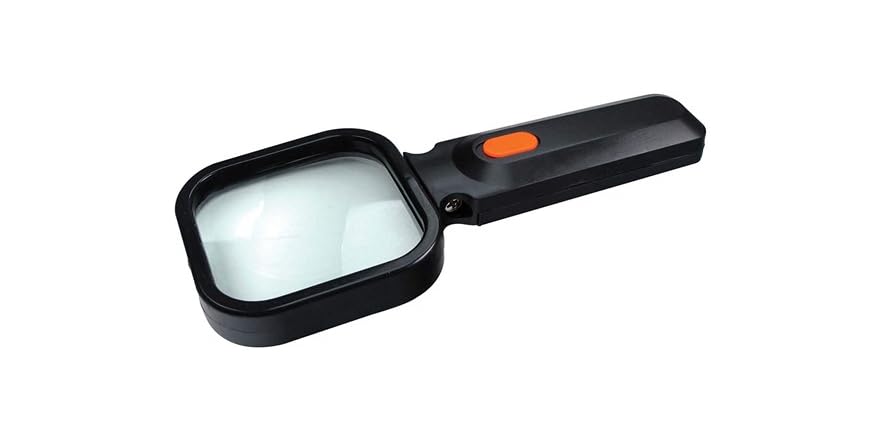 Illuminated Square Magnifier, 2x Magnification