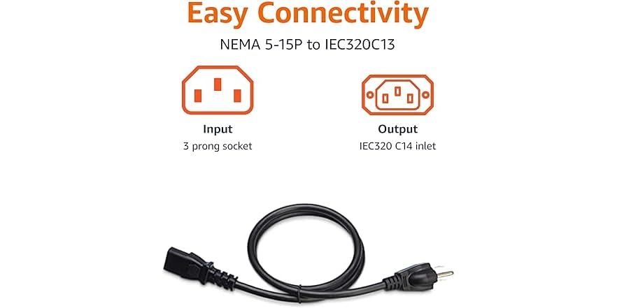 Amazon Basics Power Cord 3ft 2pk