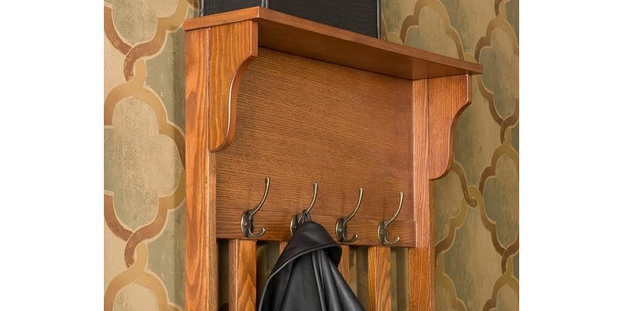 Mission Oak Hall Tree Bench