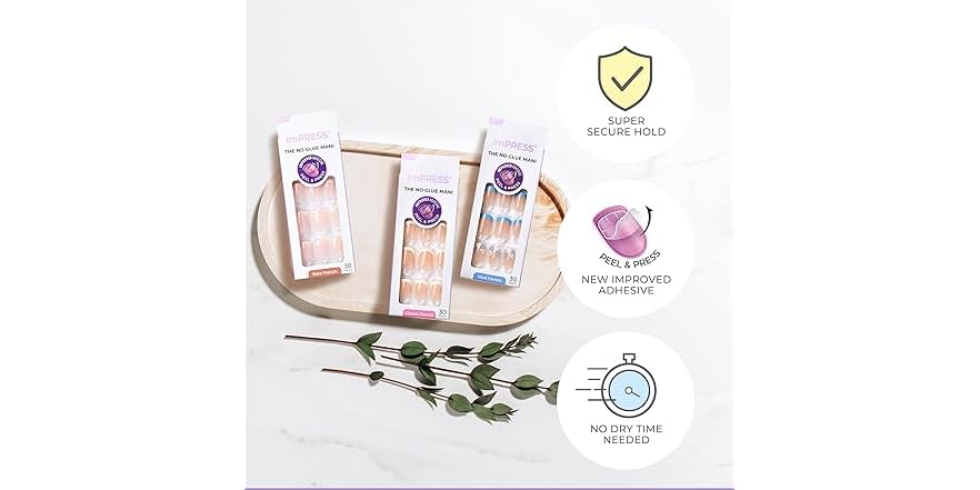 KISS imPRESS No Glue Mani Press On Nails French Ditto