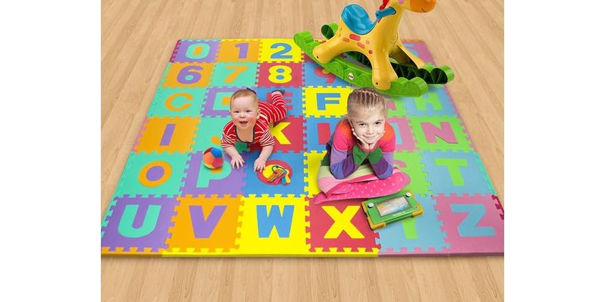 36-Piece Alphabet and Number Puzzle Mat