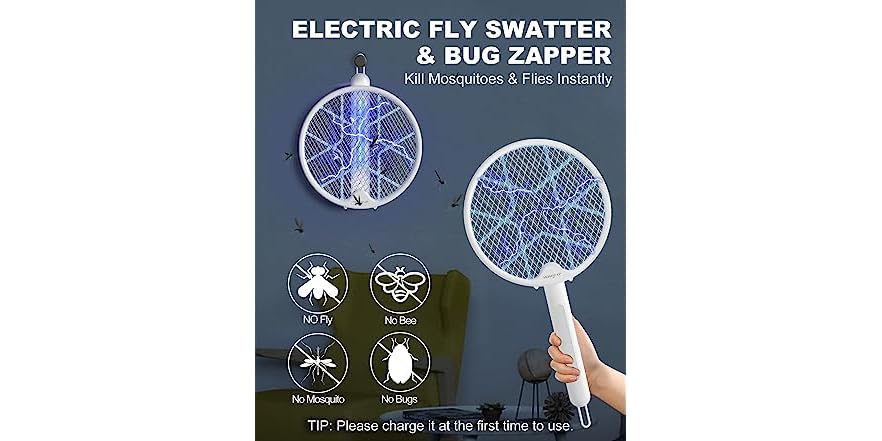 MOSQZAP 2-in-1 Electric Bug Zap Racket & Trap Lamp
