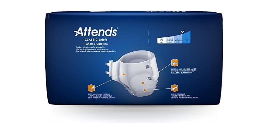 Attends Incontinence Care Breathable Briefs for Adults