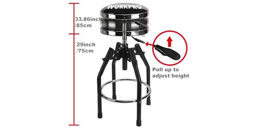 WORKPRO Heavy Duty Adjustable Shop Stool