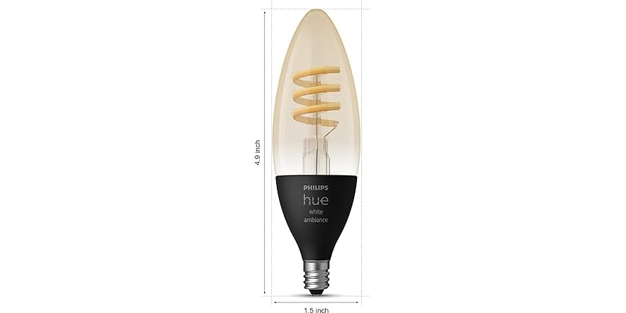 Philips Hue Smart 40W Candle-Shaped Filament LED Bulb - 2 Pack