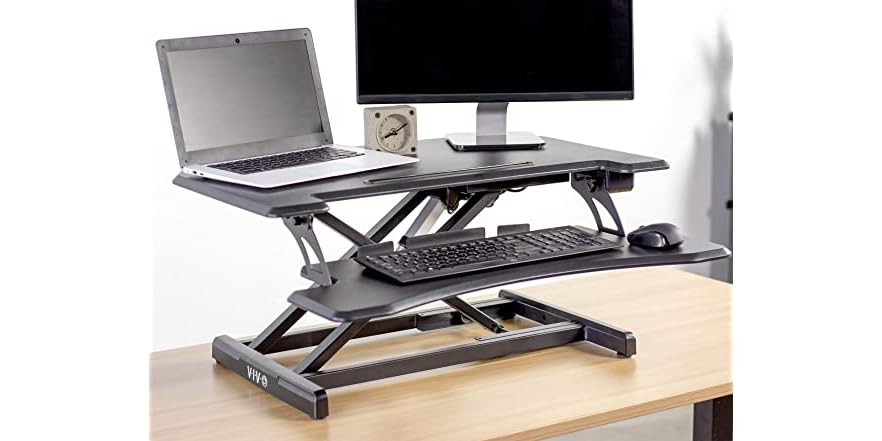 Black 31" Electric Desk Riser