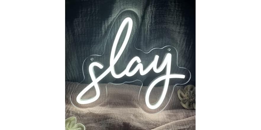 White Slay Neon Sign for Wall Décor