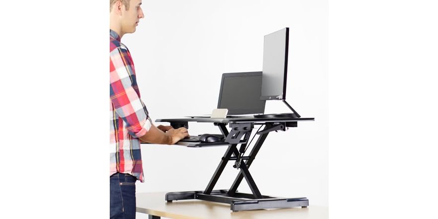 30" Sit to Stand Desktop Riser- 19" Deep