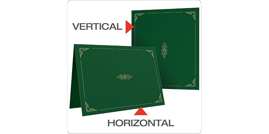 Oxford Certificate Holders, Green Diploma Holders, Letter Size, 25 per Pack