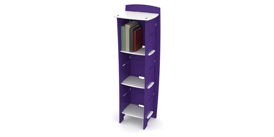 Purple & White 3-Shelf Bookcase