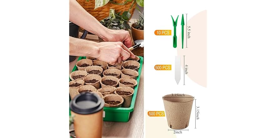 500 Sets Small Round Plants Pots