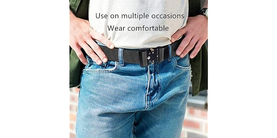 Generic Mens Tactical Belt, Military Hiking - 2Pk