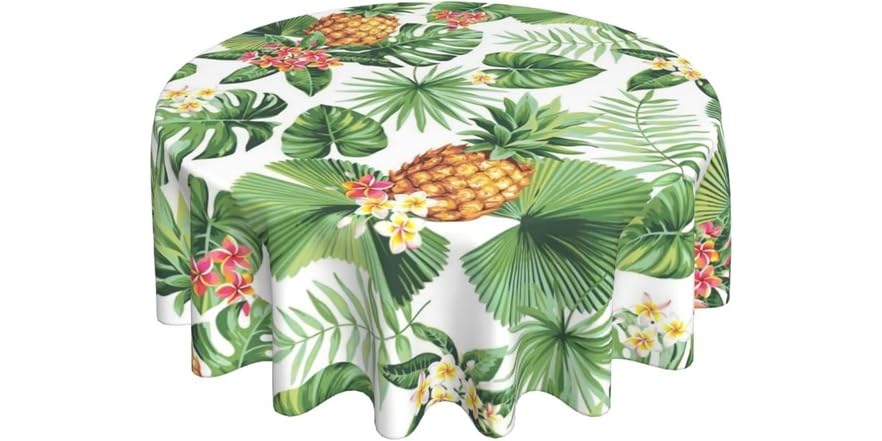 Tropical Palm Leaf Pineapple Tablecloth
