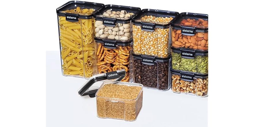 Sistema Food Storage Containers with Airtight Lids, 3 Pack