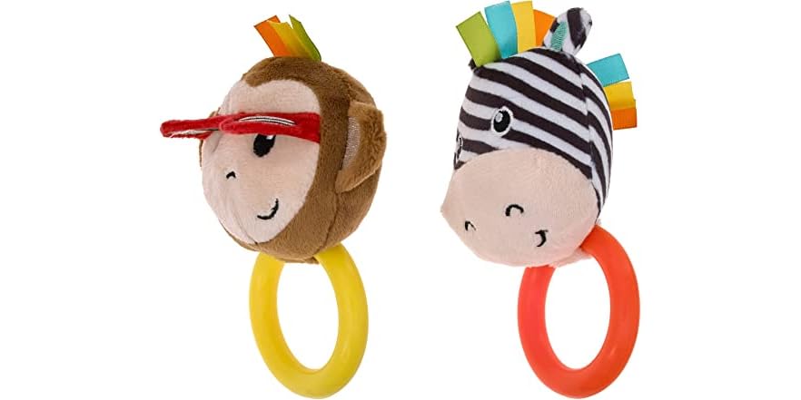 Sassy Baby Monkey Zebra Teether Rings