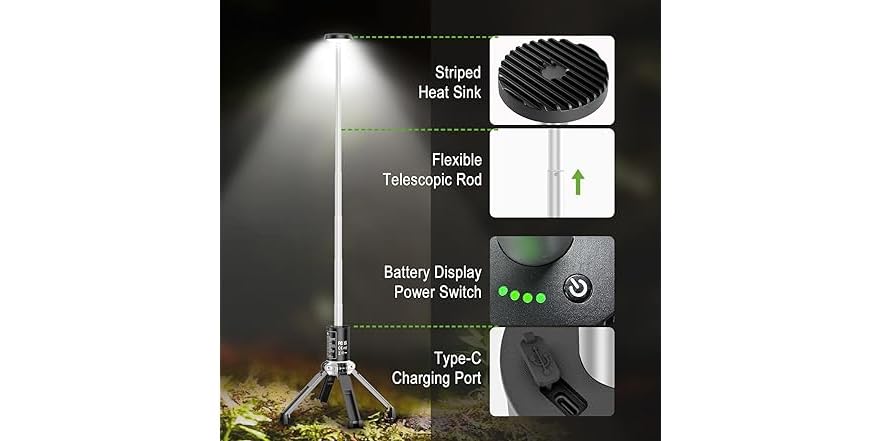 MTRVR Rechargeable Telescopic Camp Light