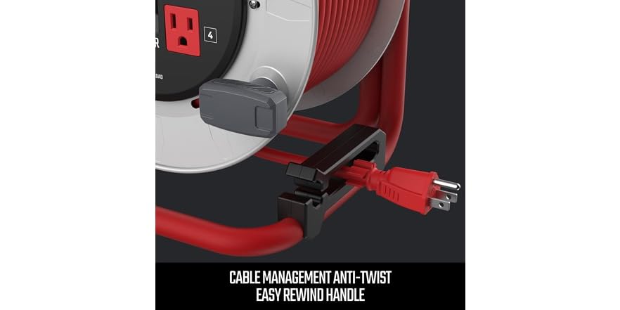 CRAFTSMAN 50', 75' or 100' Contractor Retractable Extension Cord Reels ...