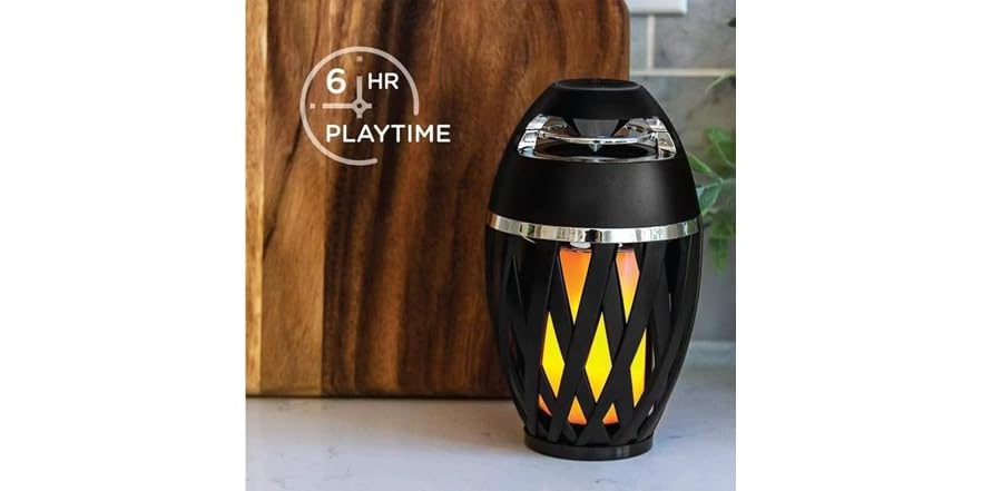 Hakol 2-Pack Tiki LED Flame Bluetooth Speakers
