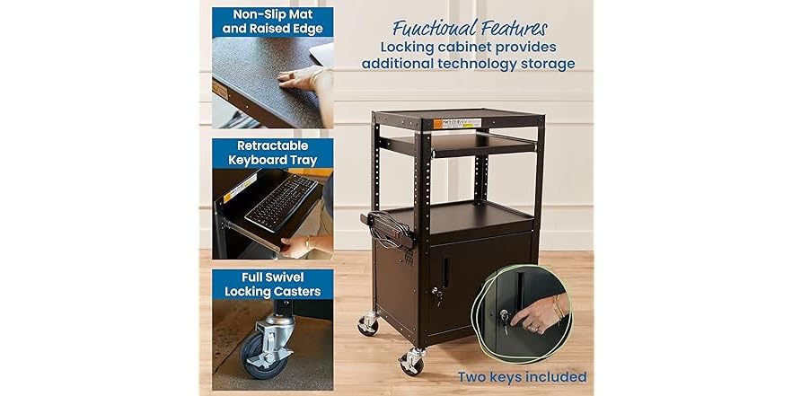 ECR4Kids AV Presentation Rolling Cart Stand