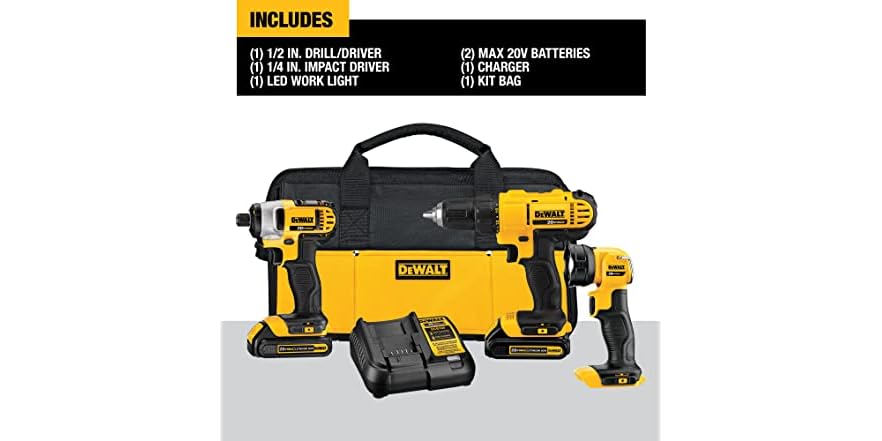 DEWALT 20V MAX* Cordless Drill Combo Kit
