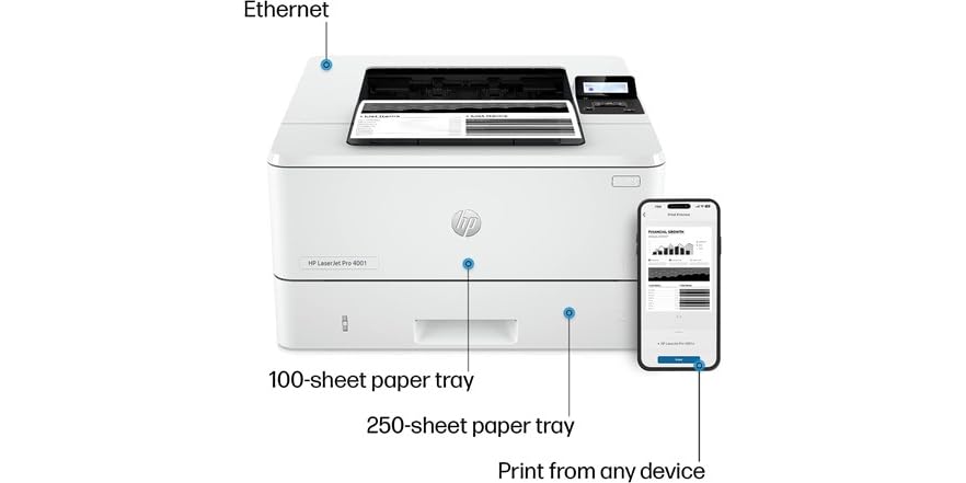 HP LaserJet Pro 4001dn Black & White Printer