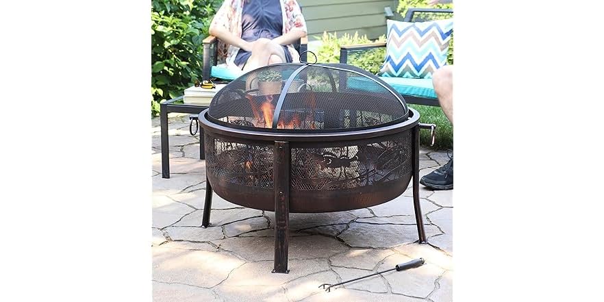 Sunnydaze Décor 30 "Northwoods Fishing Fire Pit