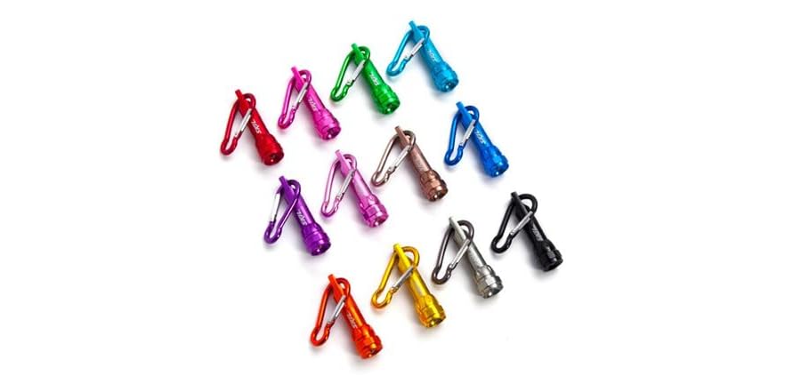 Skil Mini Carabiner Assorted Color LED Flashlight – 12 pack