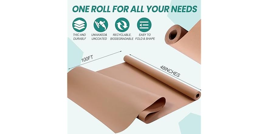 2 Pack Kraft Paper Wide Jumbo Roll