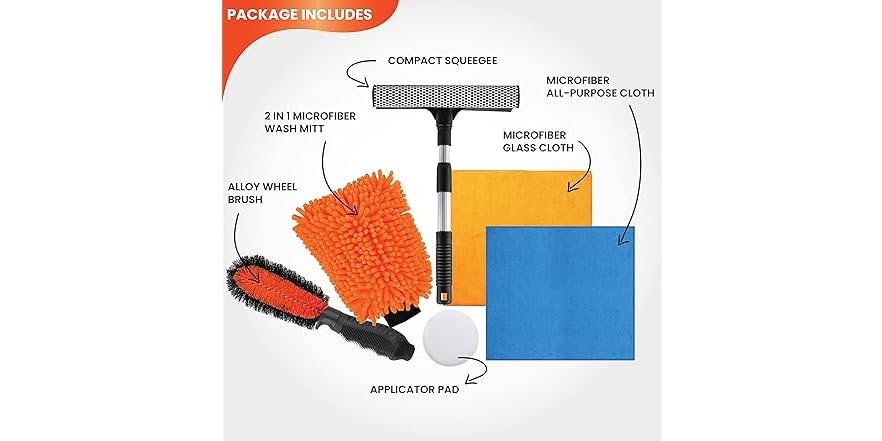 SCRUBIT Car Wash Kit – 6 Cleaning Tools