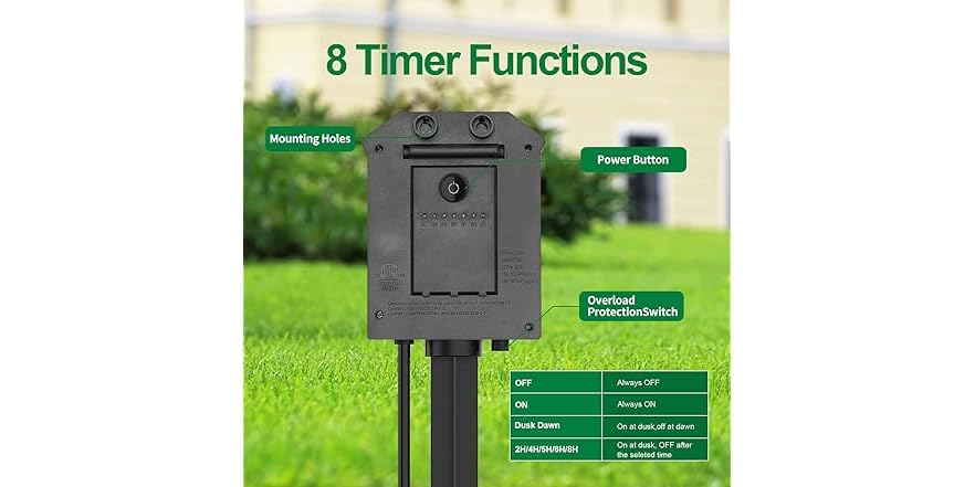 Tiffcofio Outdoor Power Stake Timer