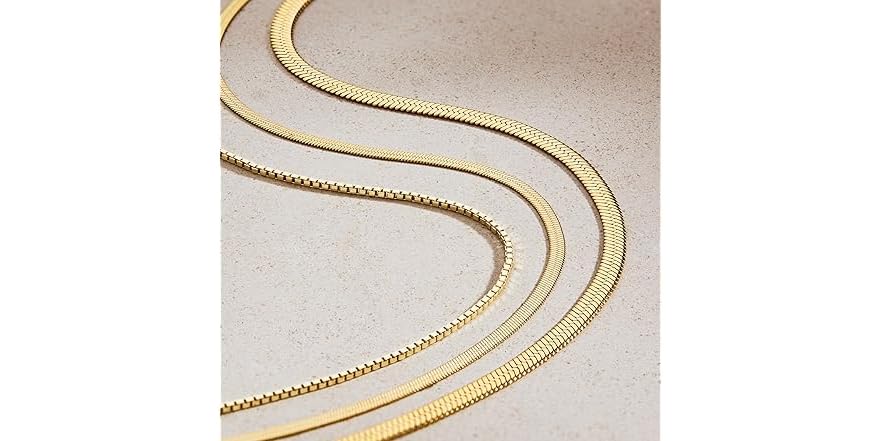 Ana Luisa Herringbone Chain 14K Gold Plated