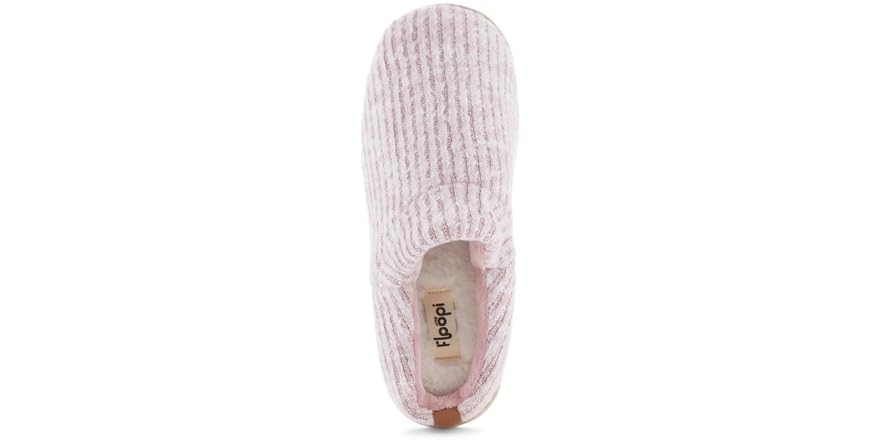 Womens Fuzzy Ribbed Knit Clog Slipper