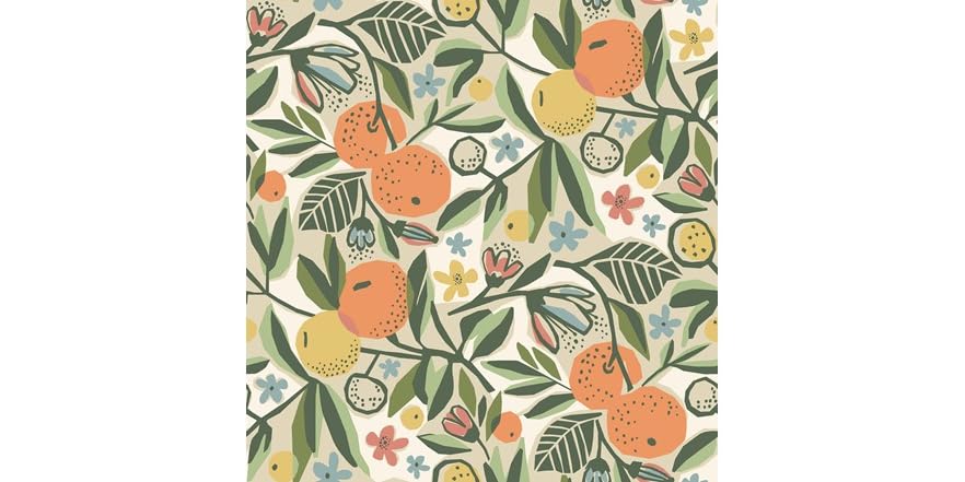 Pip & Lo Ochre Clementine Garden Peel & Stick Wallpaper