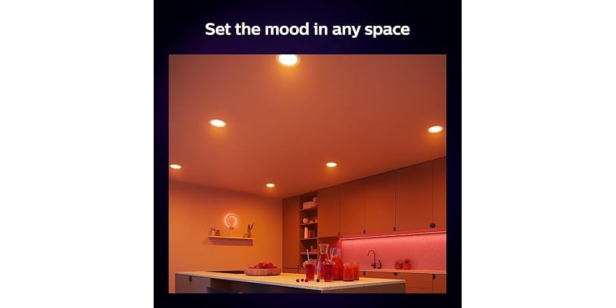 Philips Hue Smart Slim 6" LED Downlight, 6 Pk