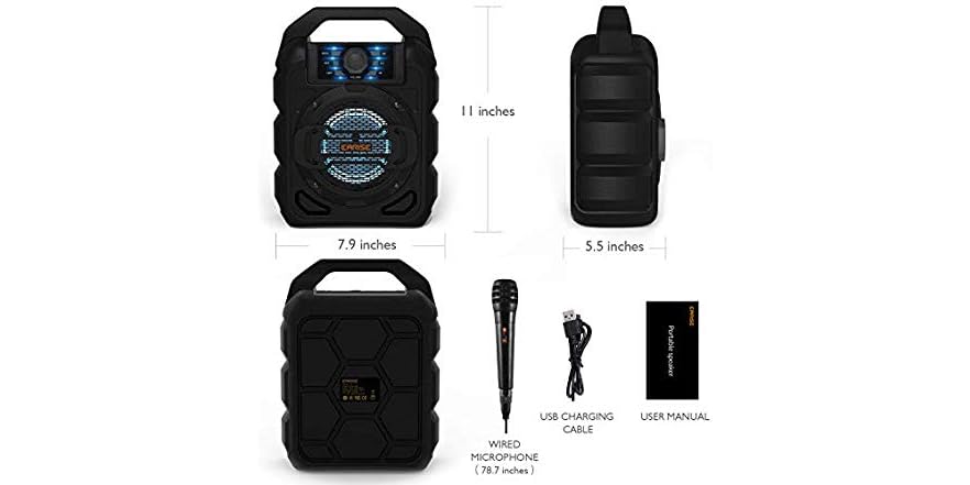 Earise T15 Portable PA System with Wired Mic