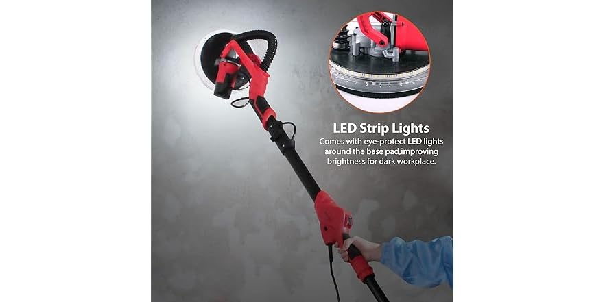 POWERMAVERICK 8FT Drywall sander kit w/LED Lights