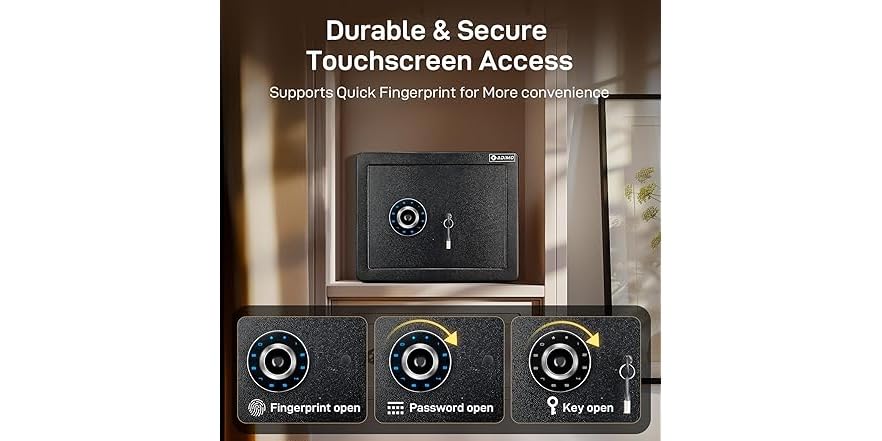 ADIMO BGX-M/D-30D Biometric 1.2 CuFt Fingerprint Home Safe