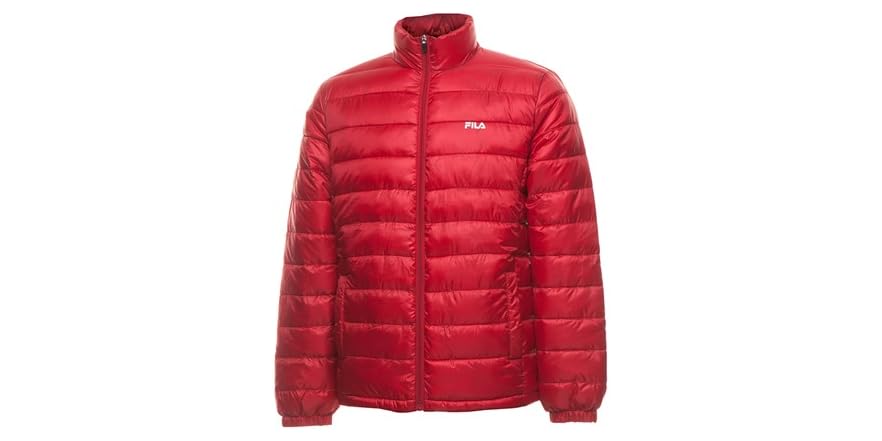 Fila Men's Puffer Jacket, Red (XL,2XL)