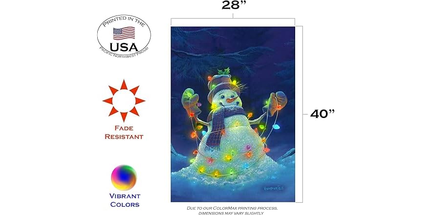 Glowman Snowman Winter Garden Flag
